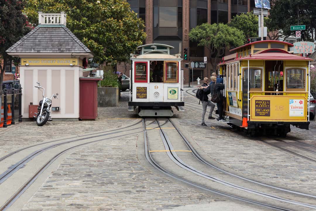 Cable Car end of line station at Powell & Hyde line, USA