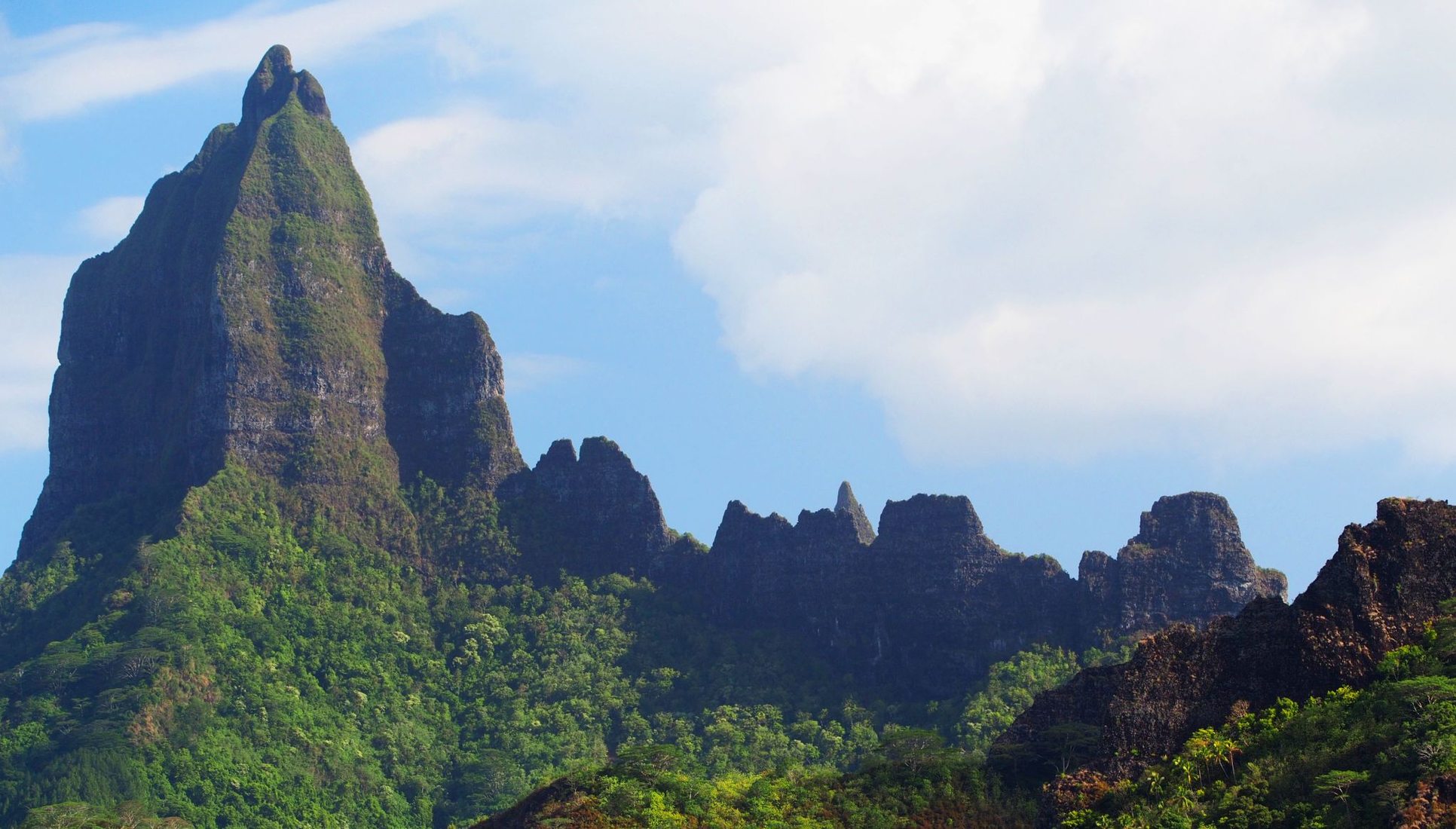 view of Moorea Bay from cruise-ship, French Polynesia