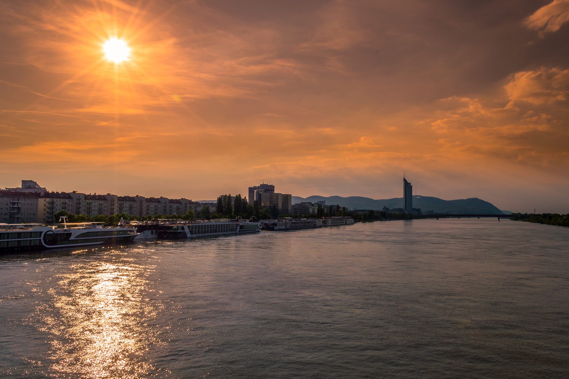 Sunset over Danube, Austria