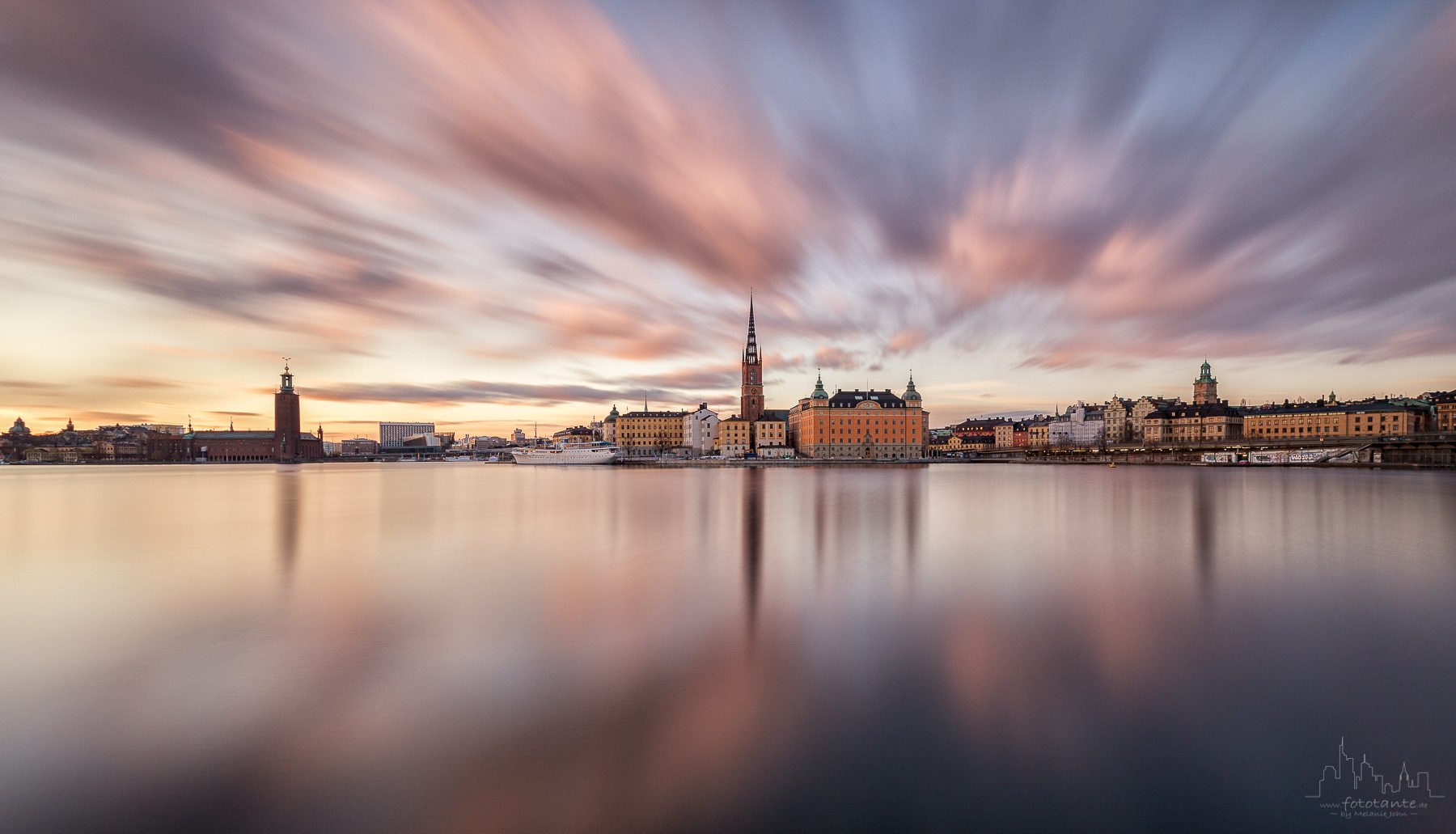 View to Gamla stan with Riddarholmen Church, Stockholm, Sweden