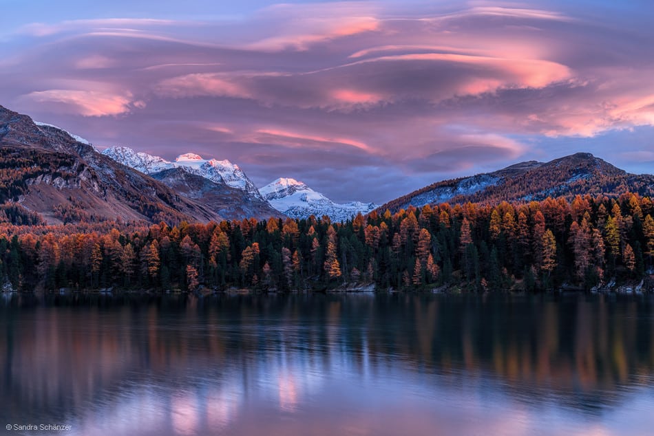Mountain lake in Engadin, Switzerland