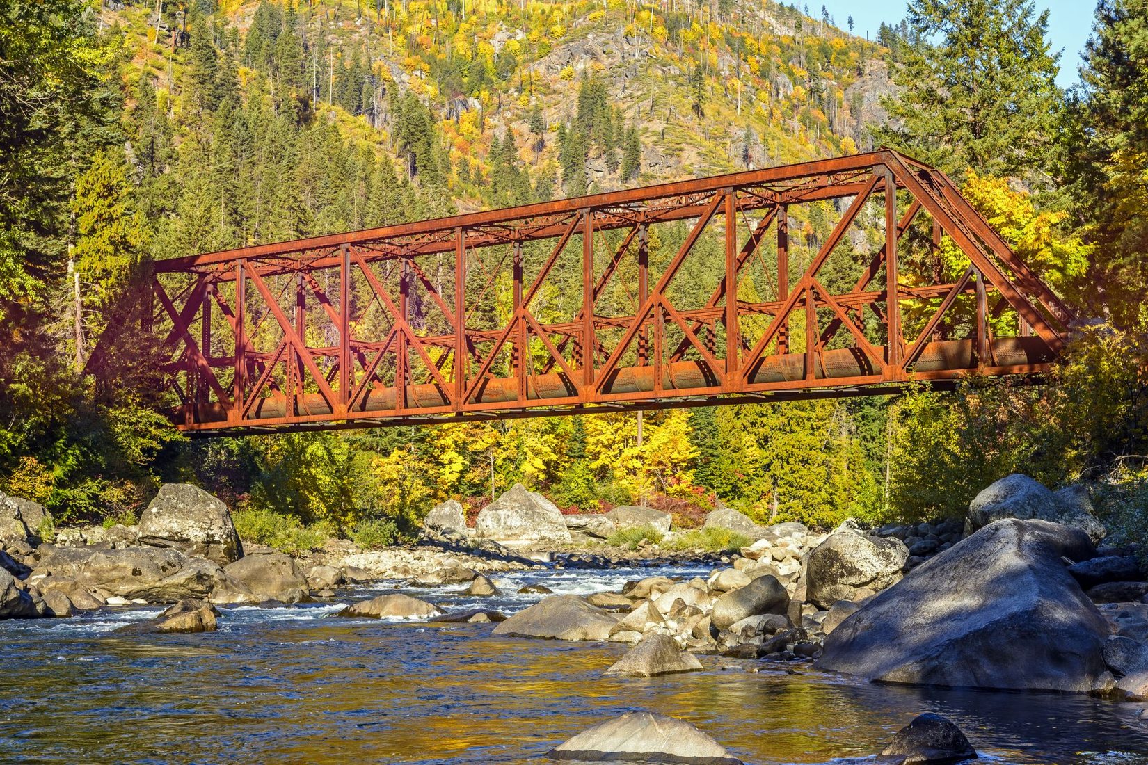 Red Bridge on the Wenatchee River, USA