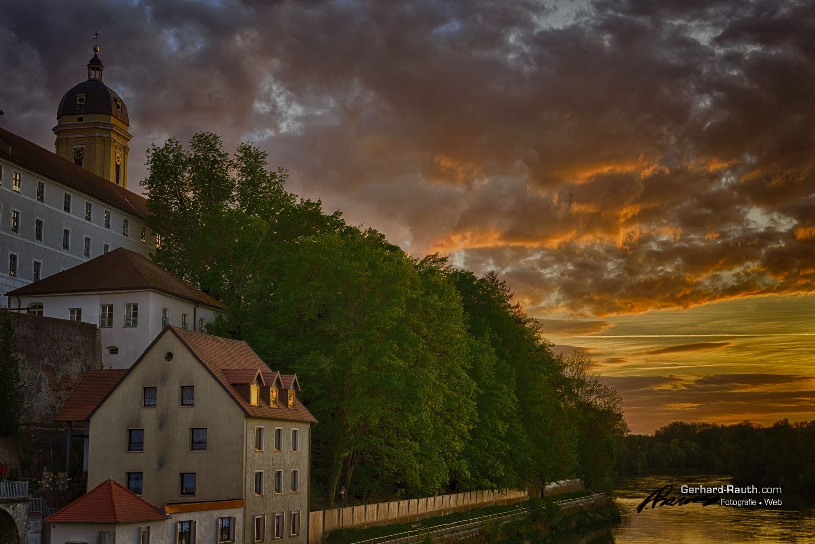 Danube from the bridge at Neuburg, Germany