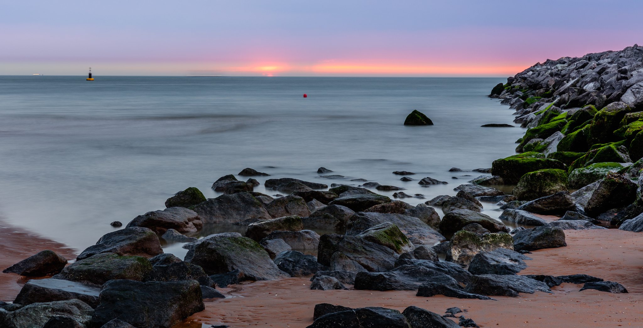 Sunset at the beach, Belgium