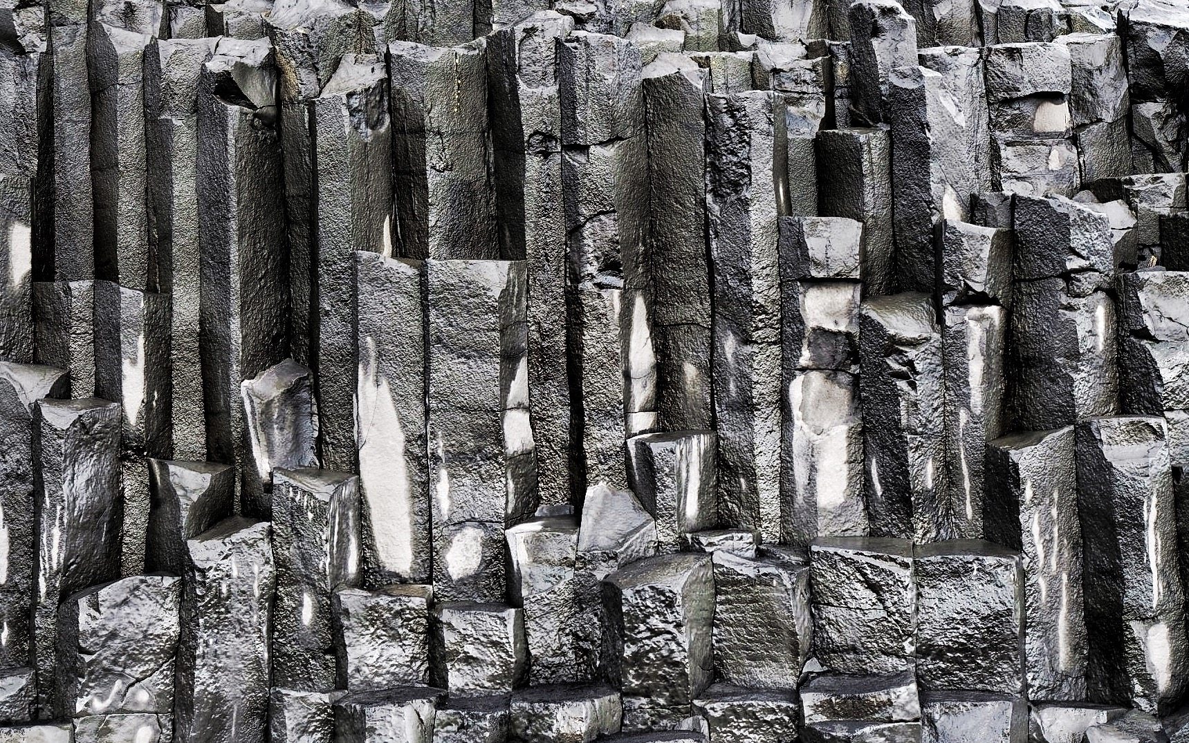 Reynisdrangar, the black basalt sea stacks near Vik, Iceland