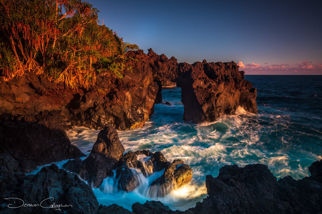 Sunset Falelima Sea Arch Savai'i Samoa, Samoa