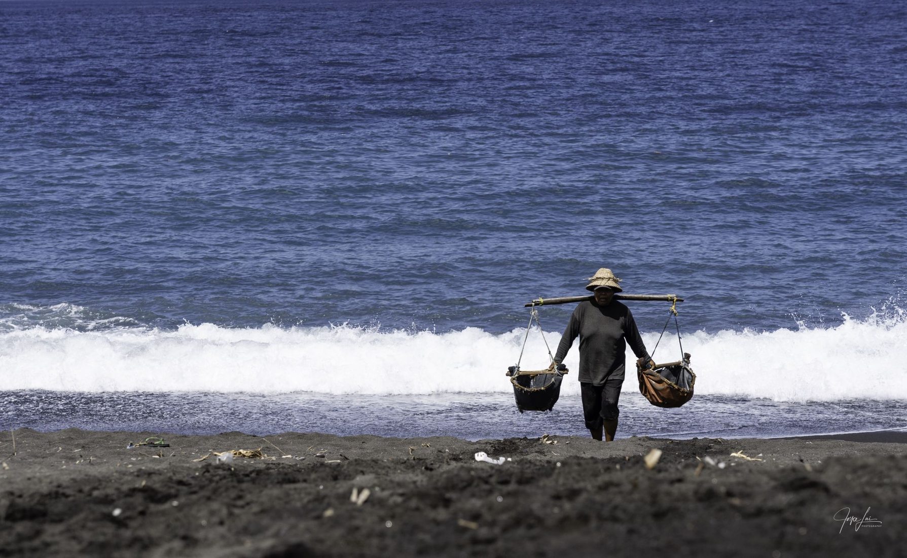 Salt farm at Kusamba Beach, Indonesia