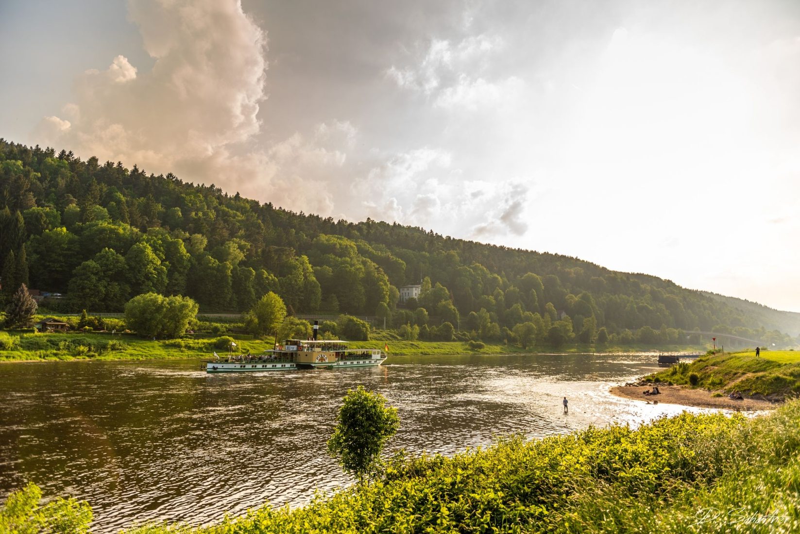 Ferry on the Elbe, Germany