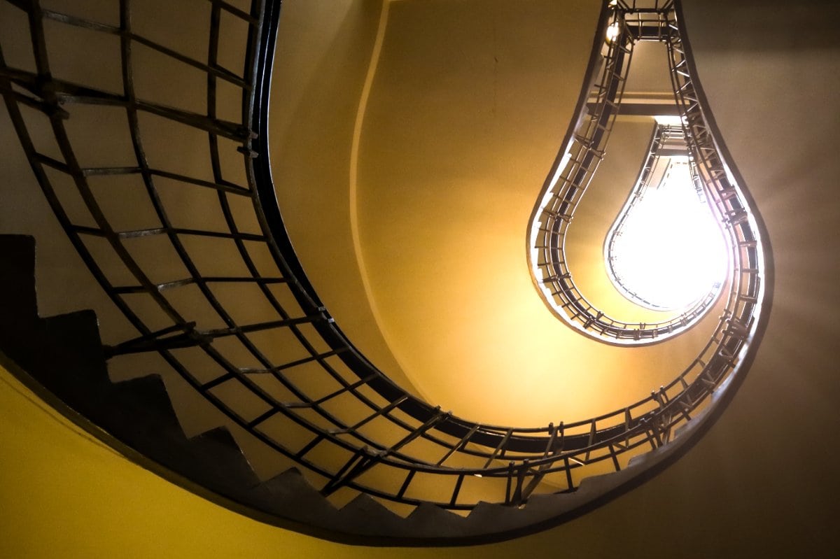 Light bulb staircase, Prague, Czech Republic