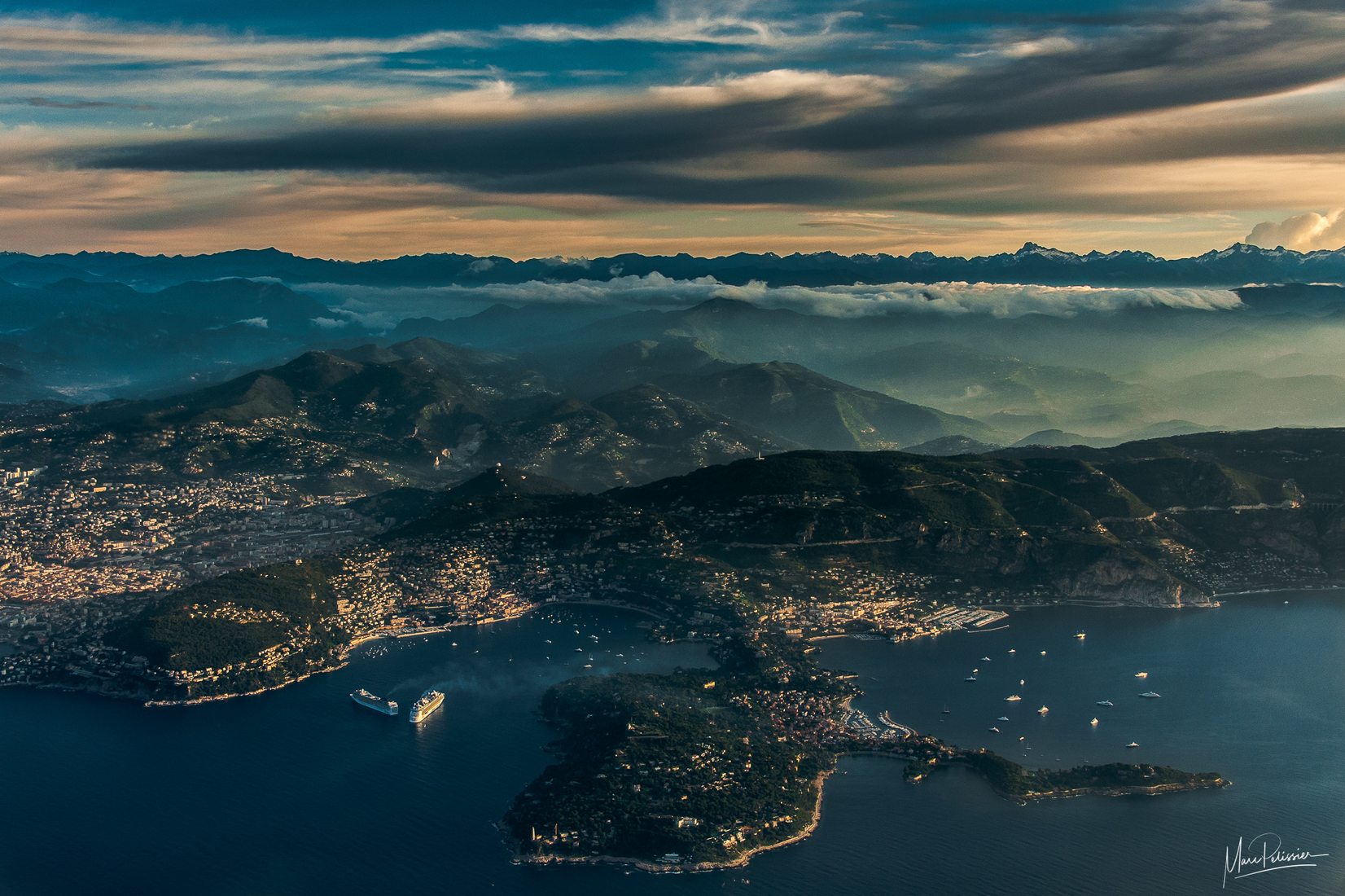 Winter morning take off from Nice, France