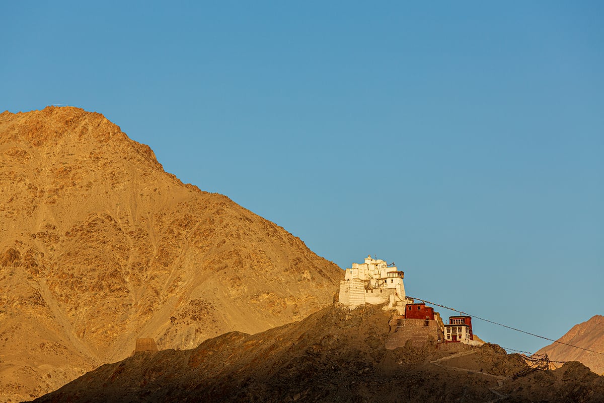 Burgruine und Blick auf Leh, India