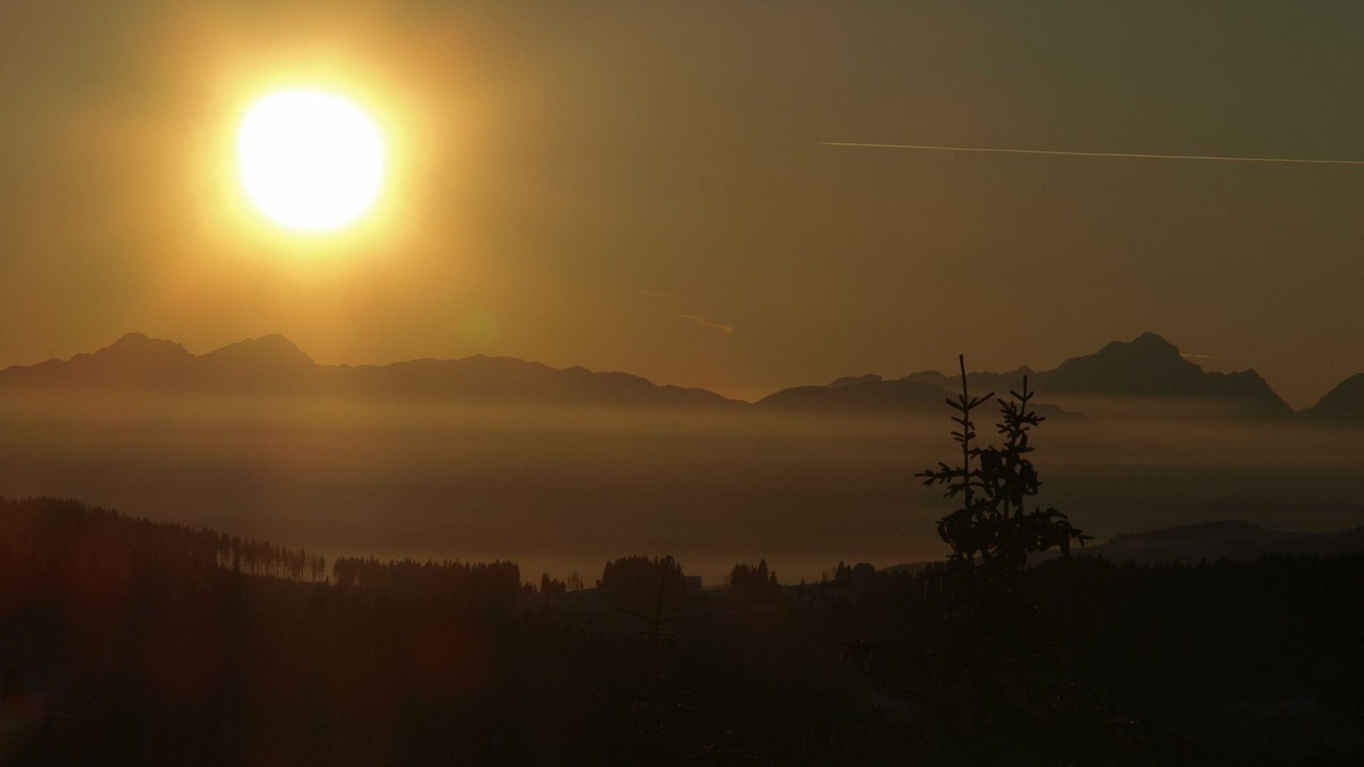 December sunset, Austria