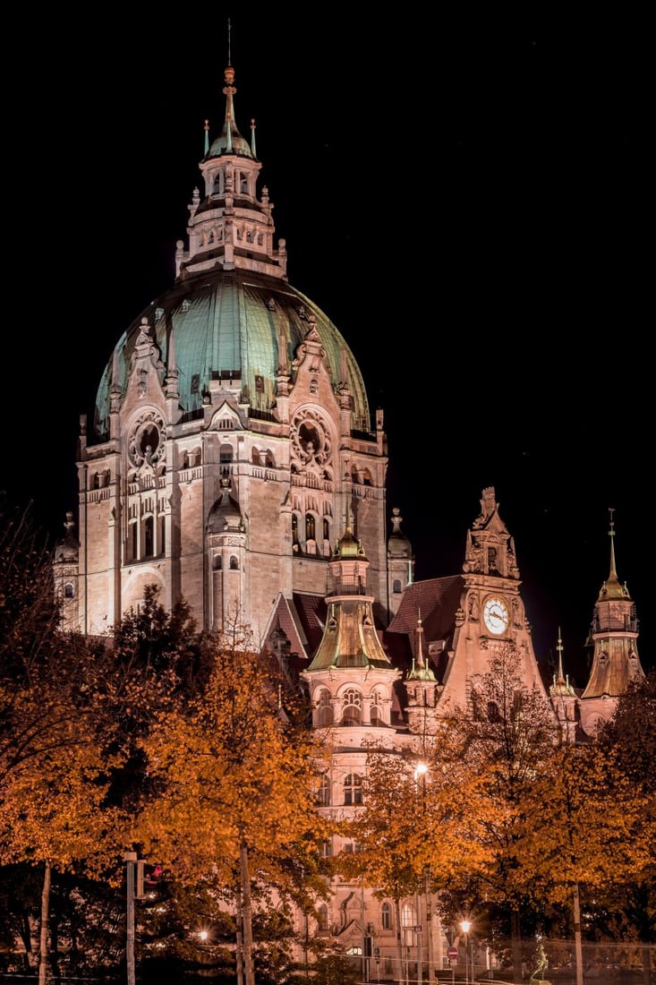 New Town Hall from Trammplatz, Hanover, Germany