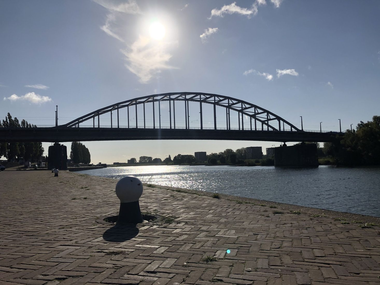 Arnhem’s John Frost bridge and the river Rhine, Netherlands