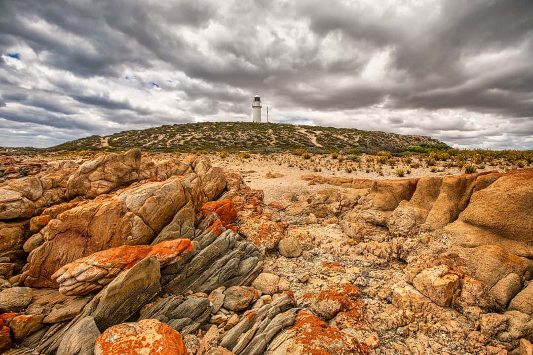Red rocks Corny Point Lighthouse, Yorke Penisula, SA, Australia