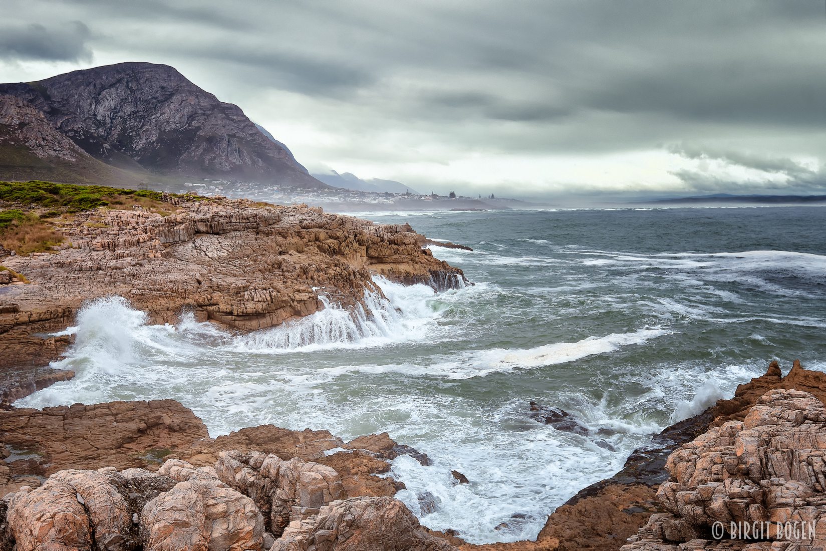 Stormy Weather at Cliff Path in Hermanus, South Africa, South Africa