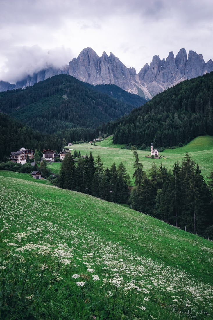 Church of St. Johann in Ranui (upper view), Italy