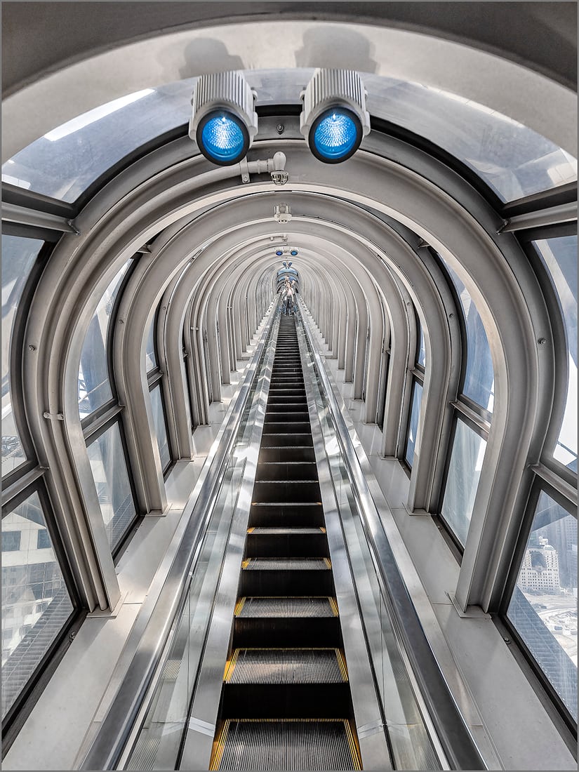 Escalator in the Umeda Sky building, Osaka, Japan