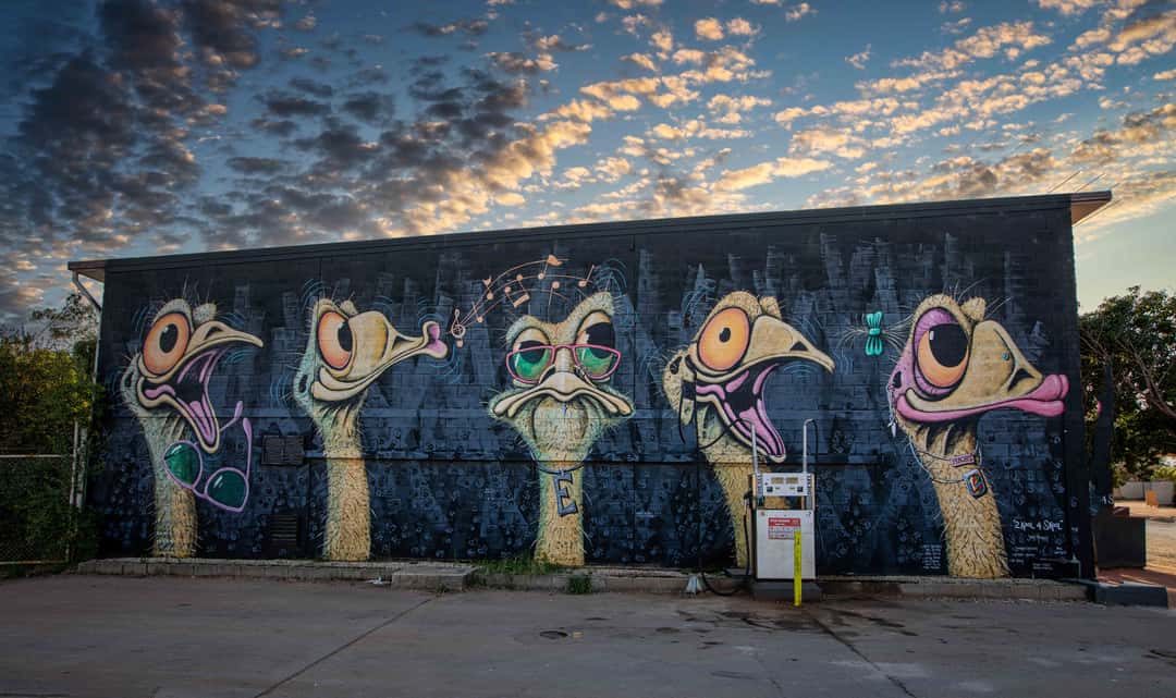 Cartoon Mural, Lightning Ridge, New South Wales, Australia