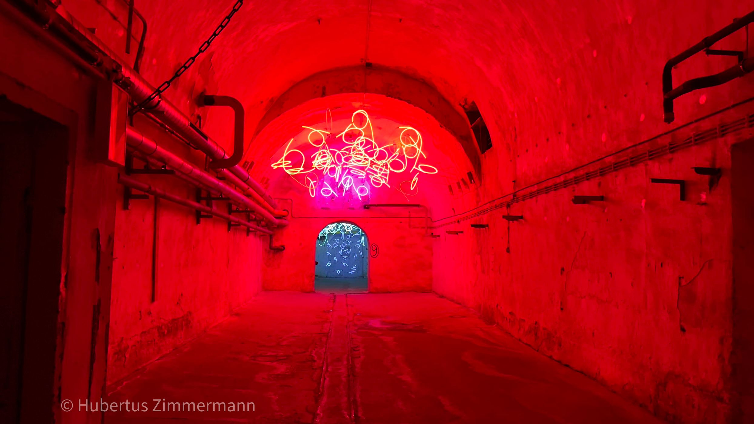 German Light Art Lichtgrenze (The Berlin Wall As A Border Of Light): A