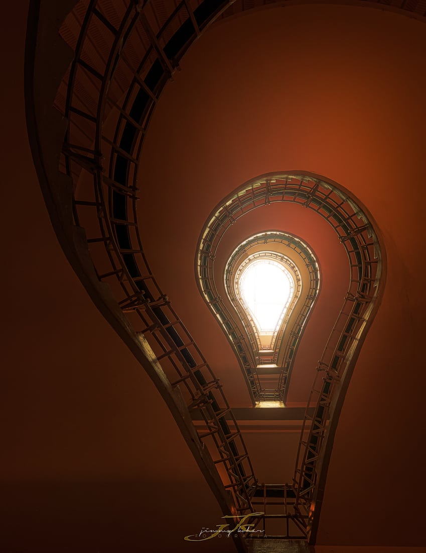 Light bulb staircase, Prague, Czech Republic