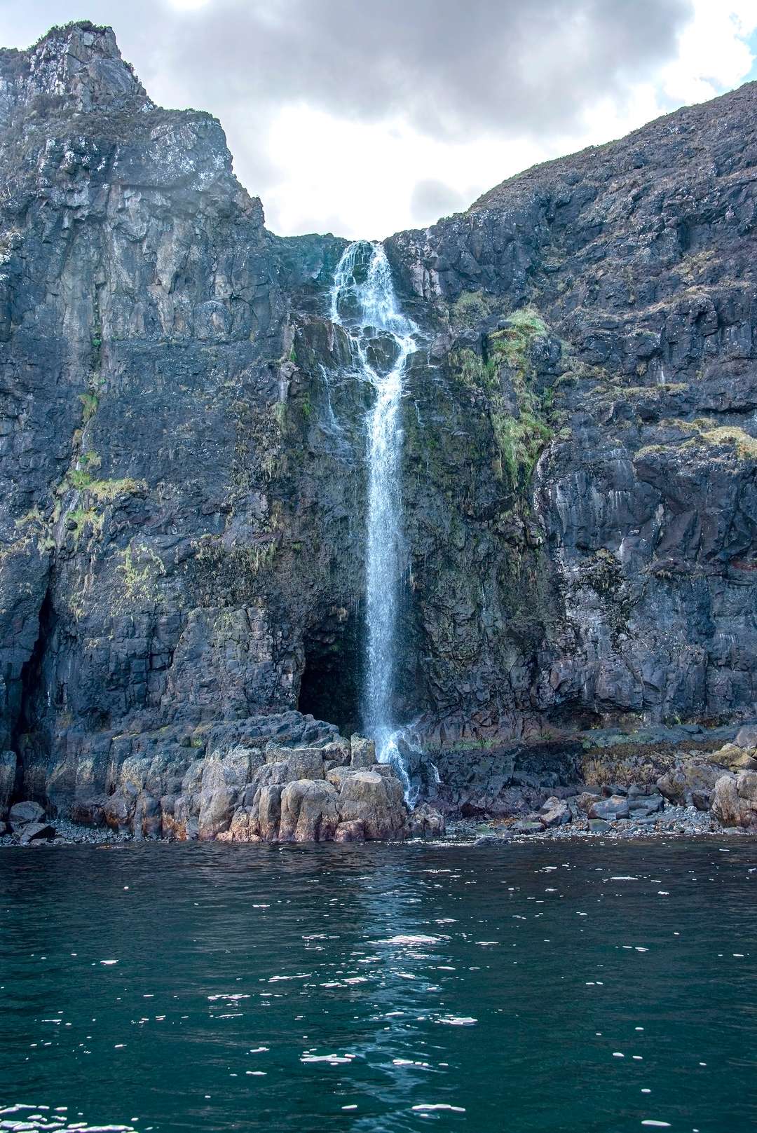 Eas Tardil (Waterfall) from the water, United Kingdom