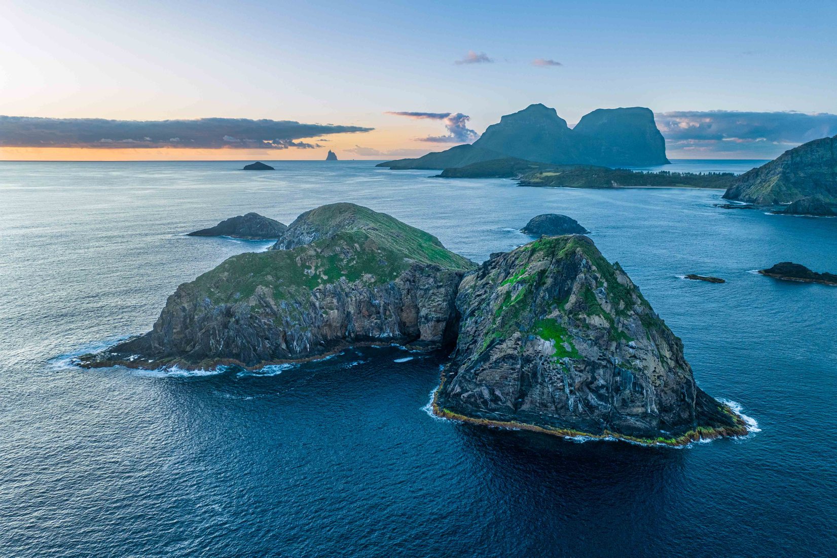 Drone Sugarloaf Island, Lord Howe Island, New South Wales, Australia
