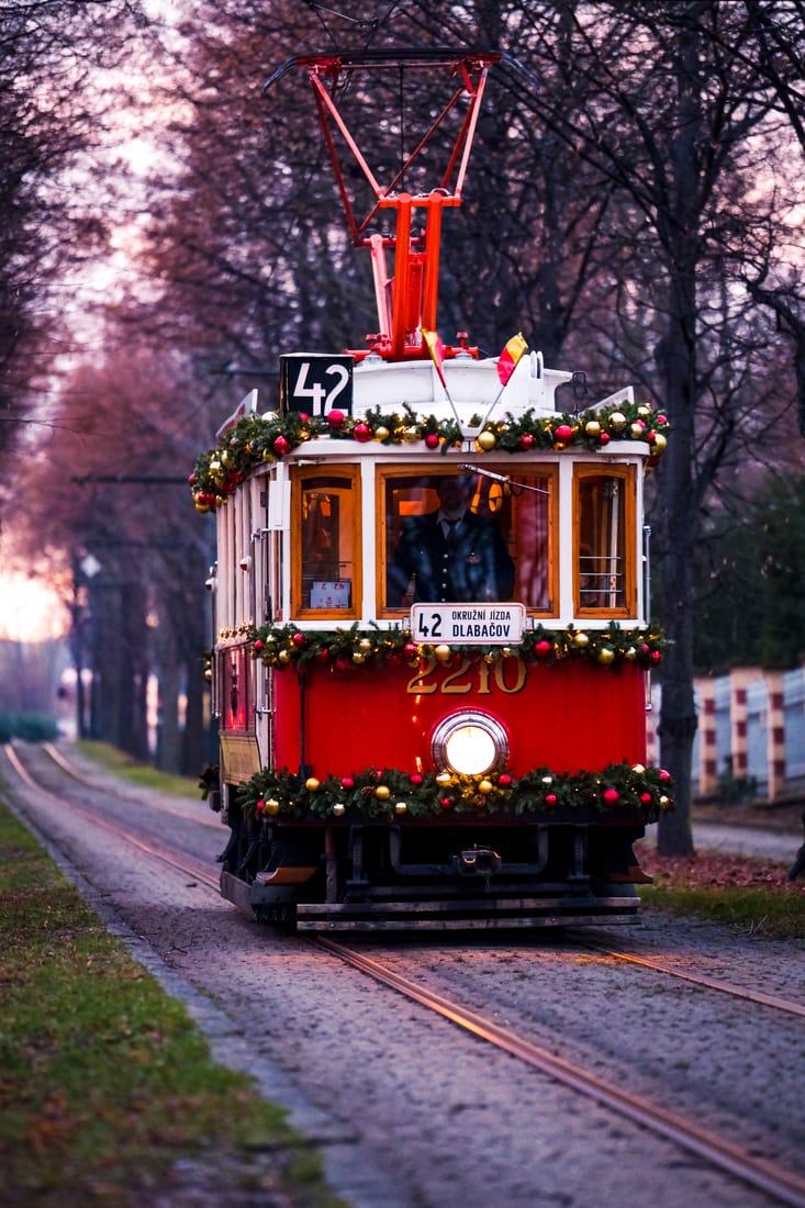 Prague Christmas trams, Czech Republic