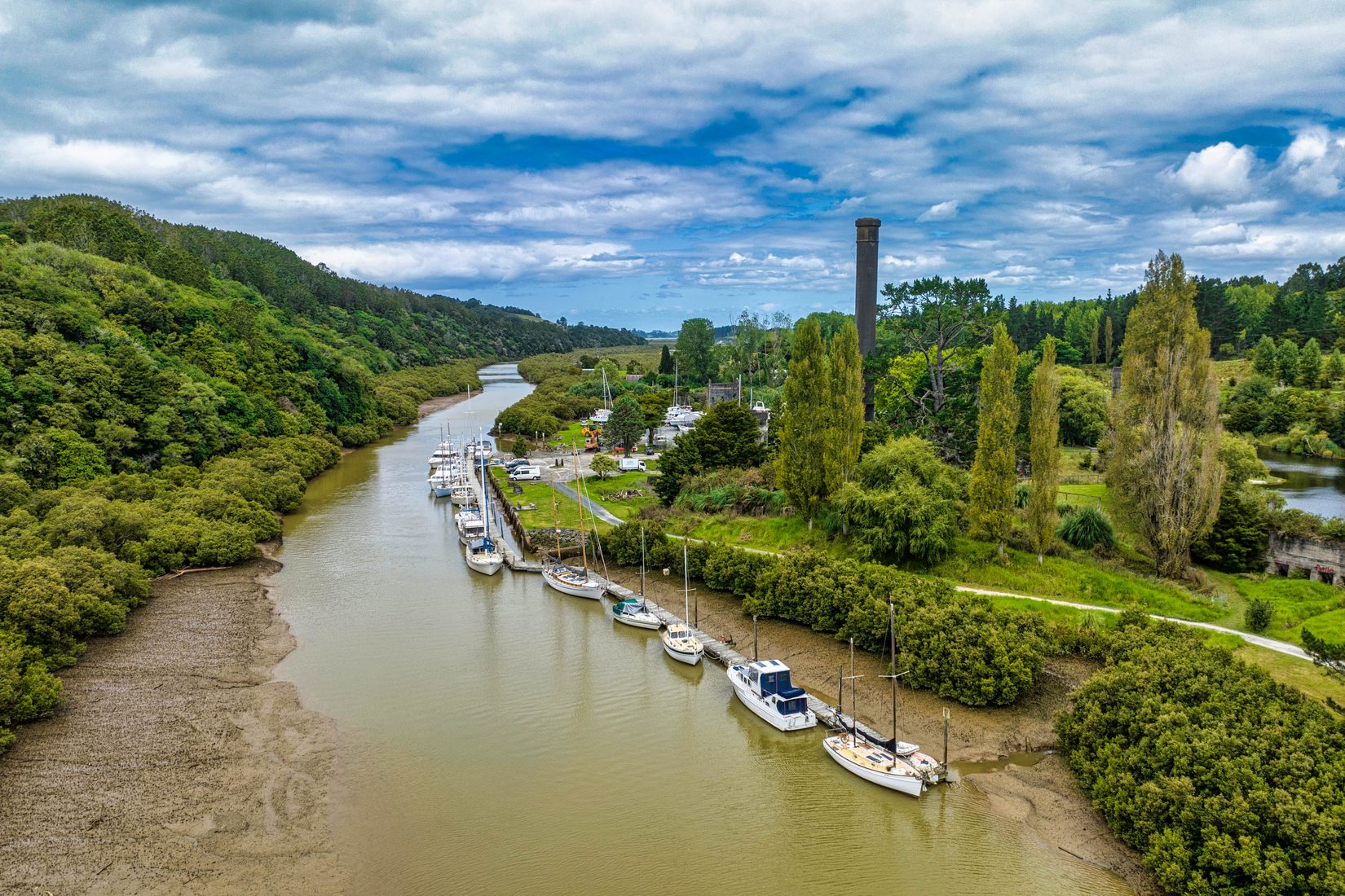 Mahurangi Marina [Drone] Concrete Factory, Warkworth, New Zealand