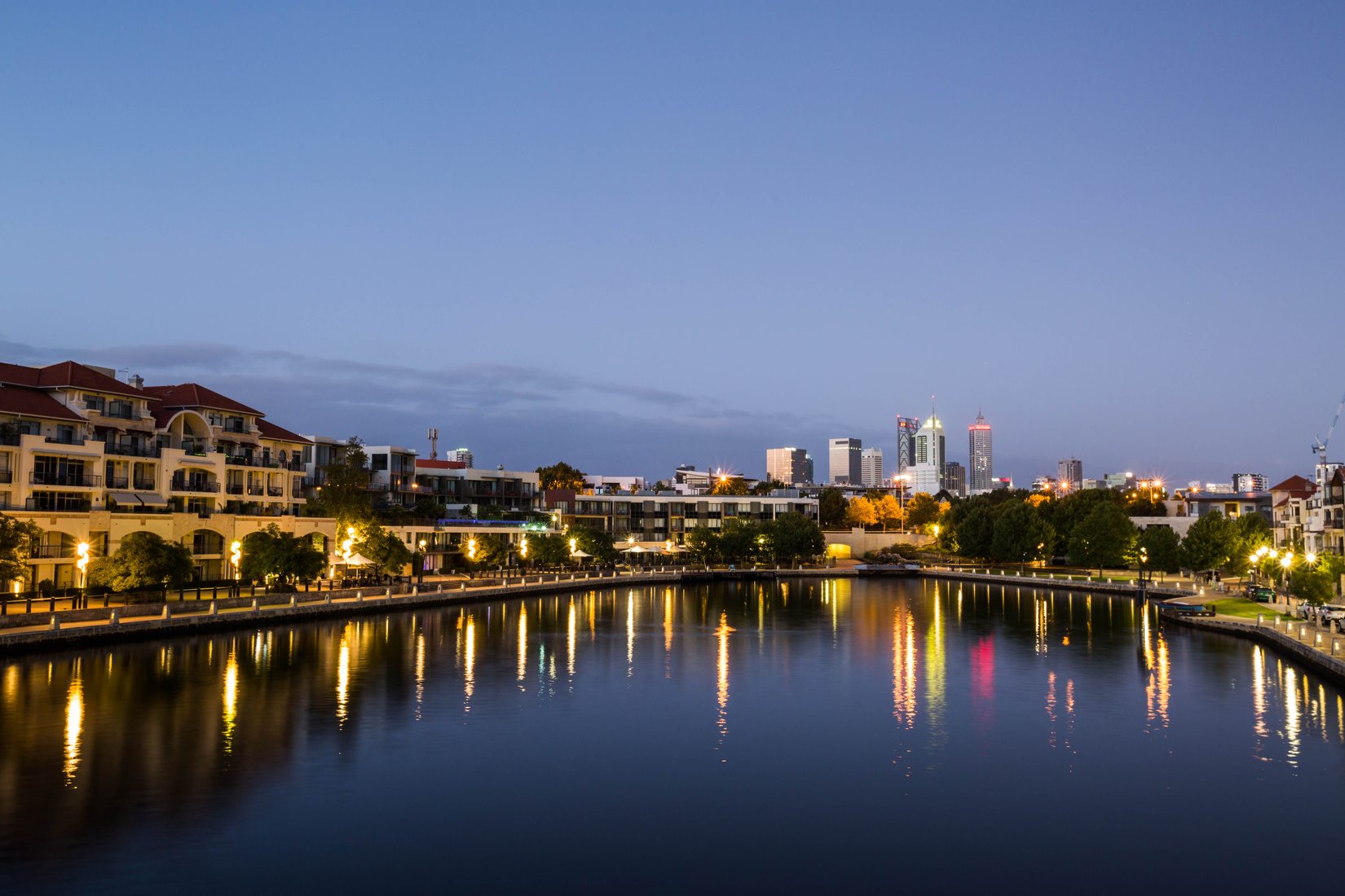 Perth City from Claisebrook Cove, Australia