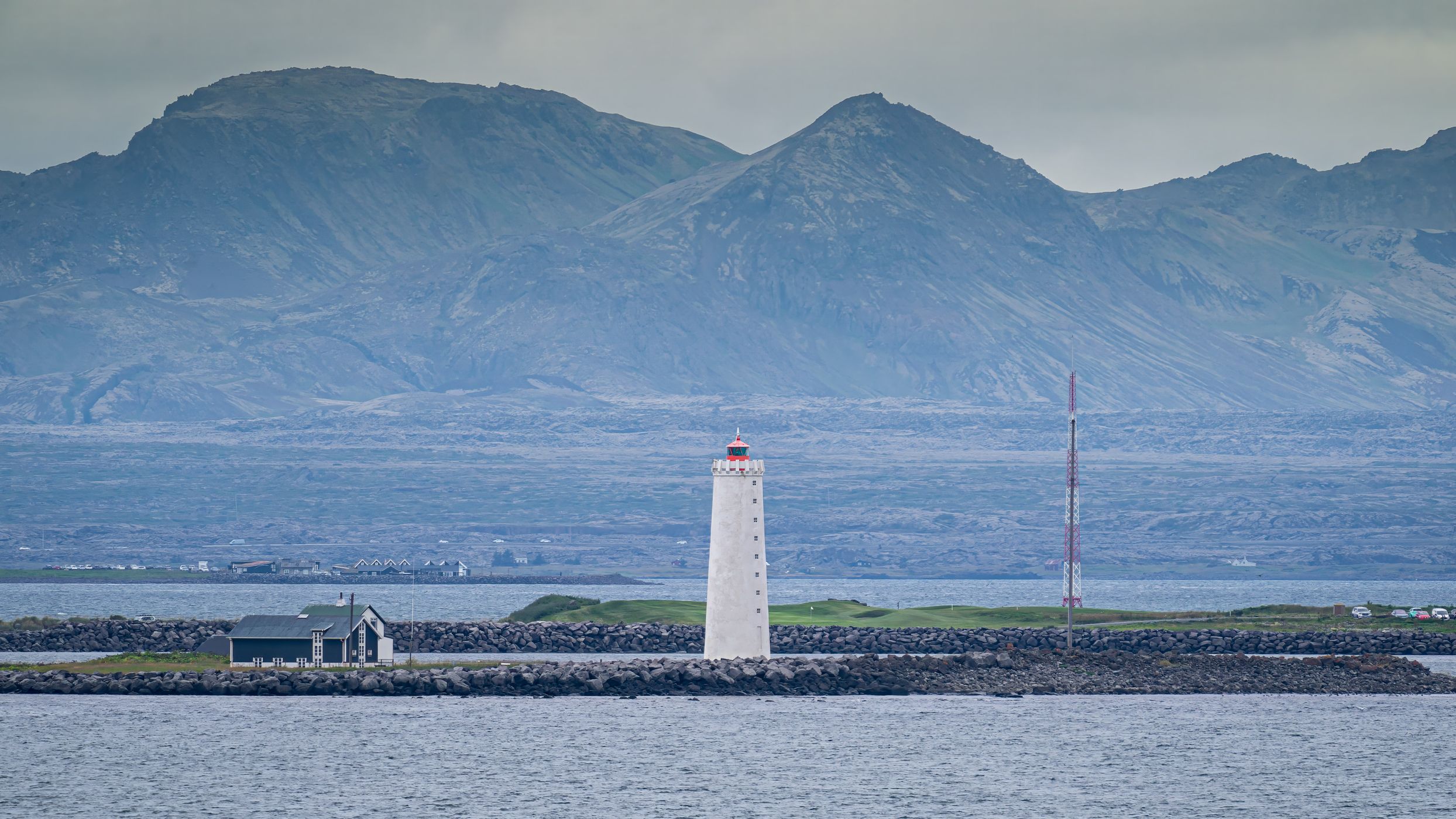 Grótta Lighthouse (taken from departing cruise ship), Iceland