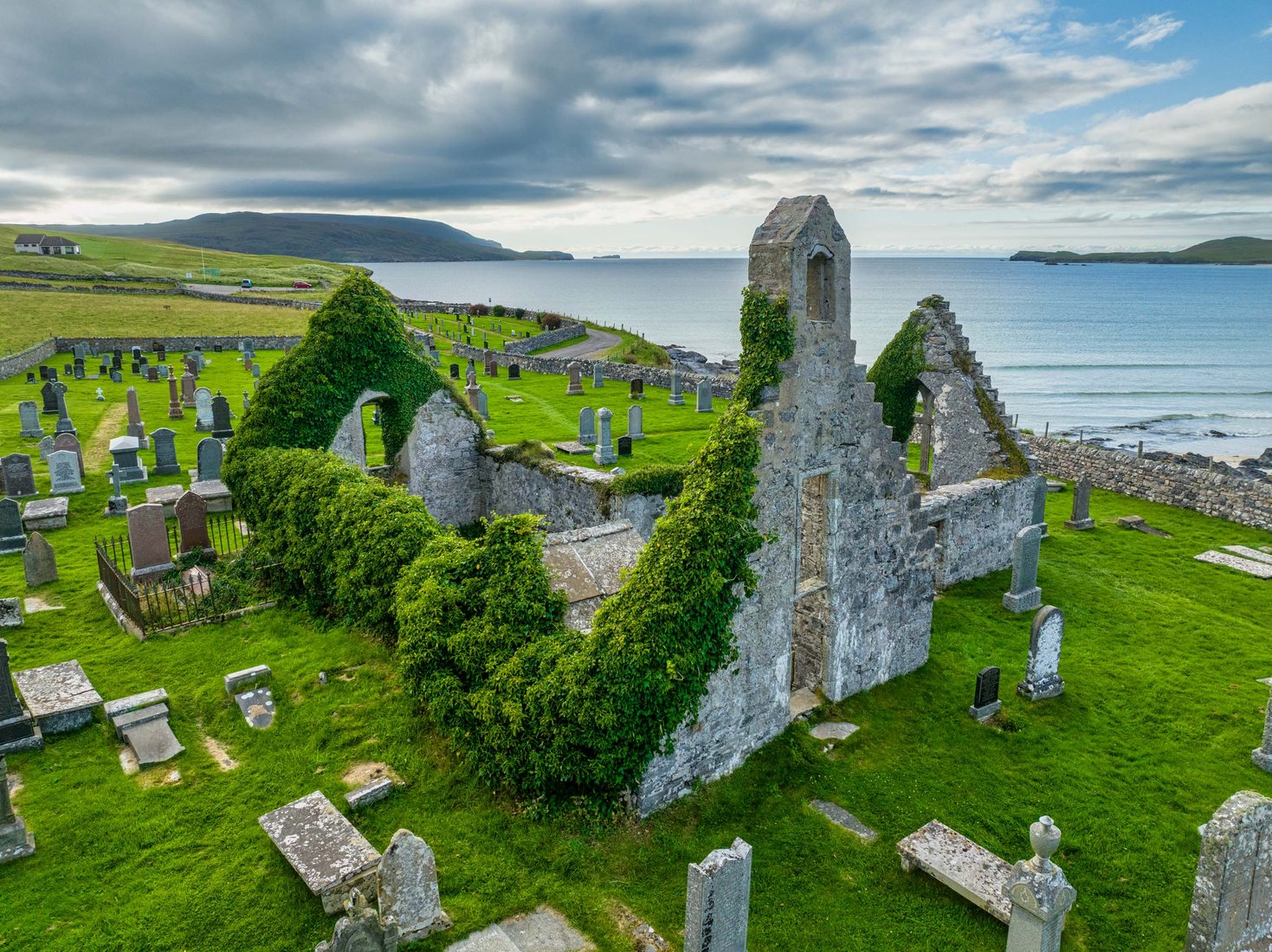The ruins Balnakeil Church, Durness, Scotland, UK, United Kingdom