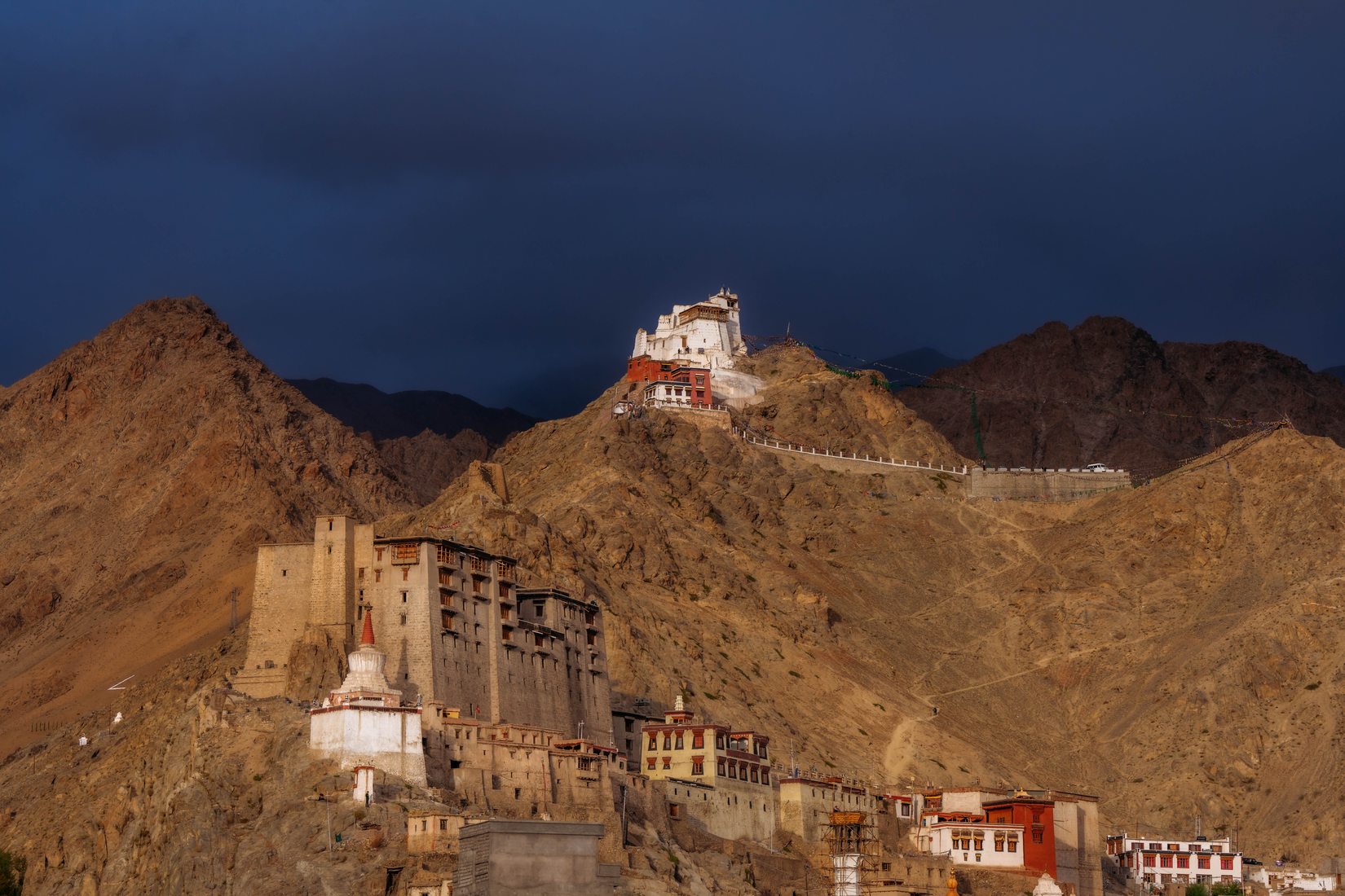 Leh Monastery from spituk gompa, India