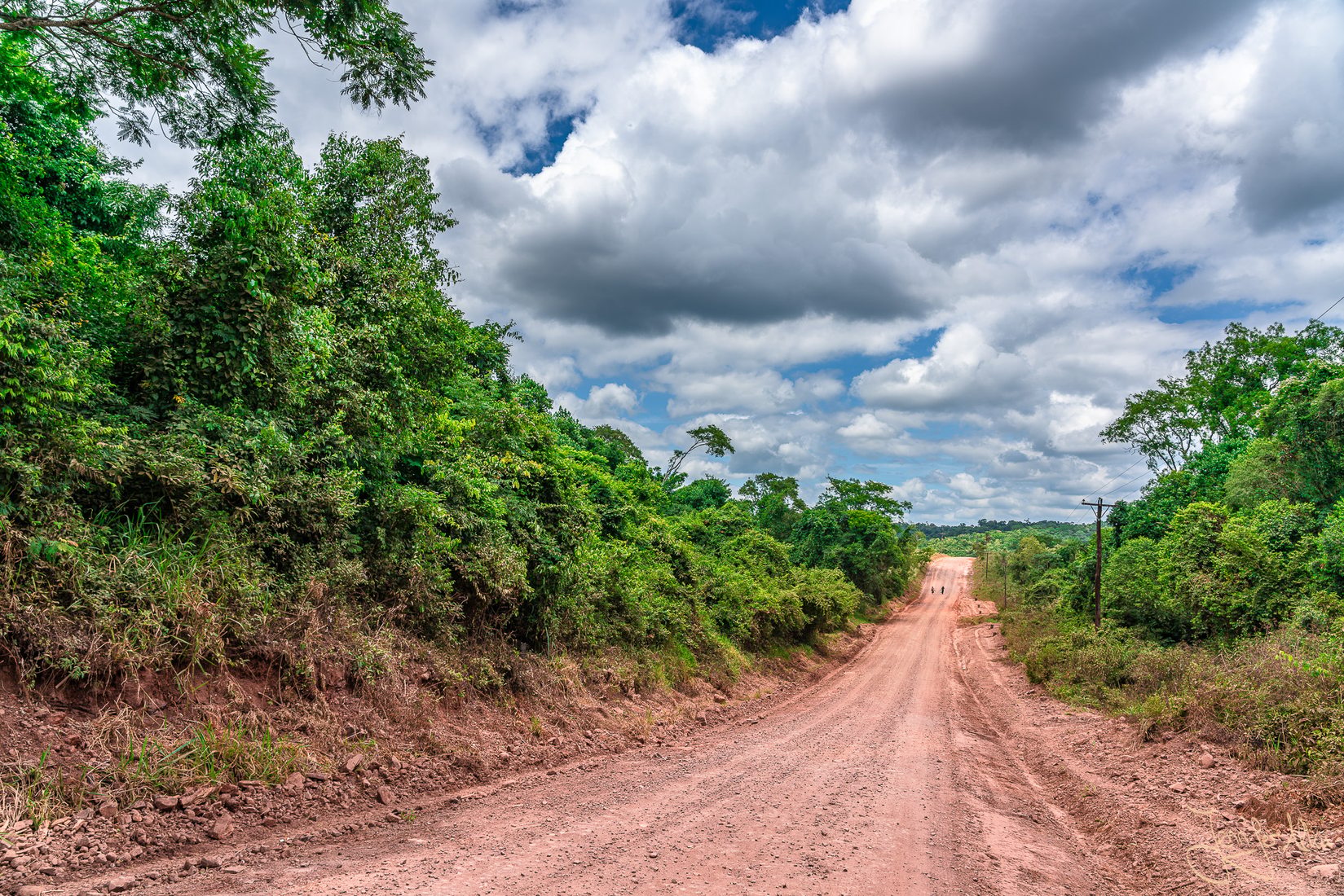 Red ground road to Provincial Teyú Cuaré Park, Argentina
