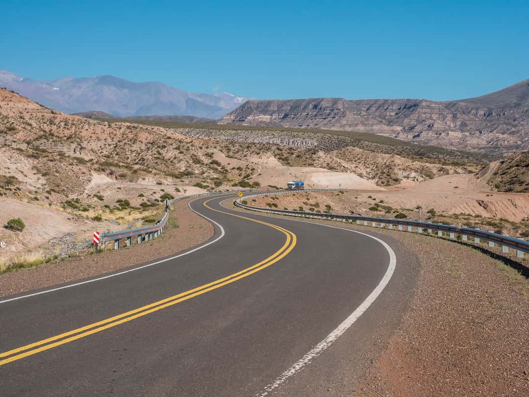Ruta Naconal 40 crossing Rio Diamante, Argentina