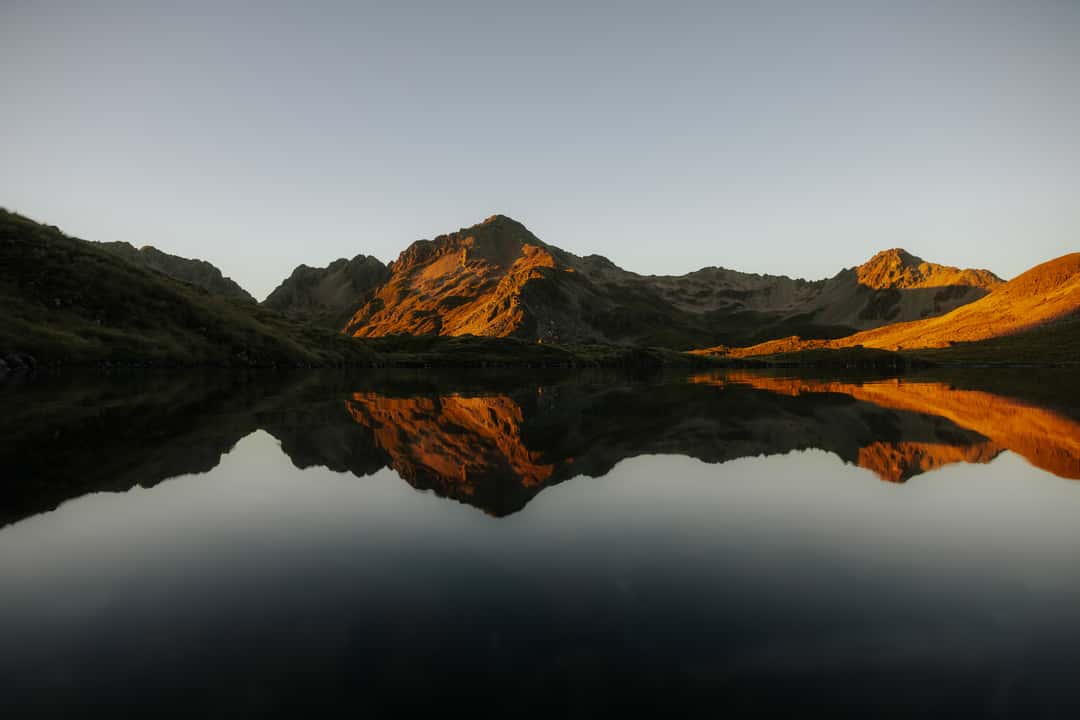 Reflection at Lake Angelus, Nelson Lakes National Park, New Zealand