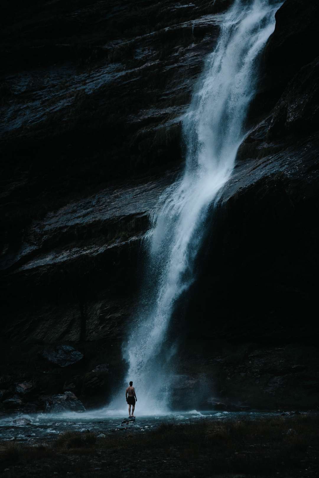 Waterfall at Earnslaw Burn Track, Glenorchy, New Zealand
